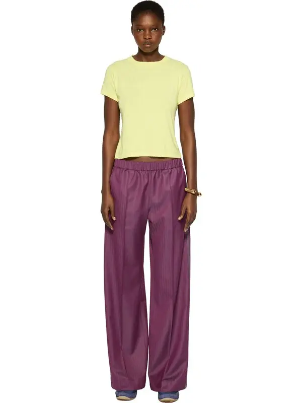 Serena Bute Wool Straight Leg Jogger - Purple