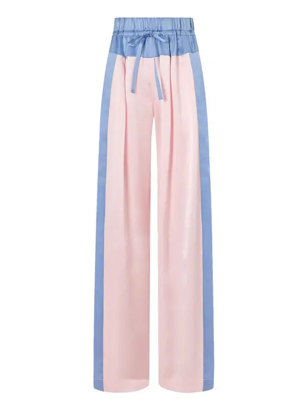 Serena Bute Satin Wide Waistband Jogger - Pale Pink