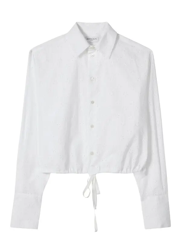 SERENA BUTE LONDON Broderie Drawstring Shirt - White