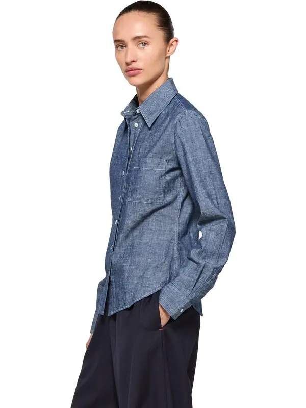 SERENA BUTE LONDON Chambray Serena Shirt - Dark Navy