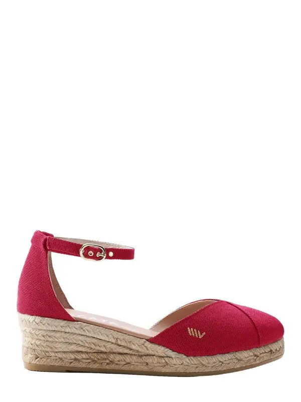 VISCATA Formiga Canvas Espadrille Wedges - Cherry
