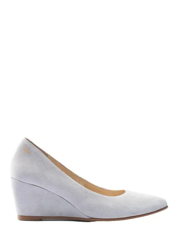 VISCATA Verona Suede Wedges - Ash Grey