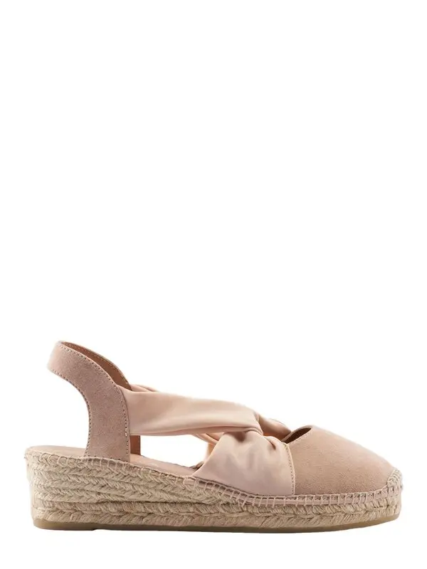 VISCATA Morisca Suede Espadrille Wedges - Nude