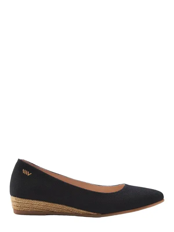 VISCATA Rubina Canvas Espadrille Flats - Black