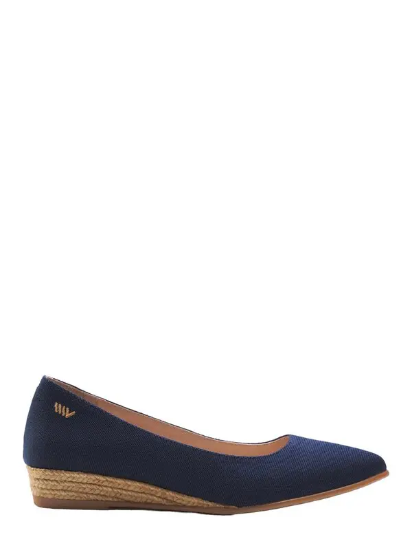 VISCATA Rubina Canvas Espadrille Flats - Navy Blue
