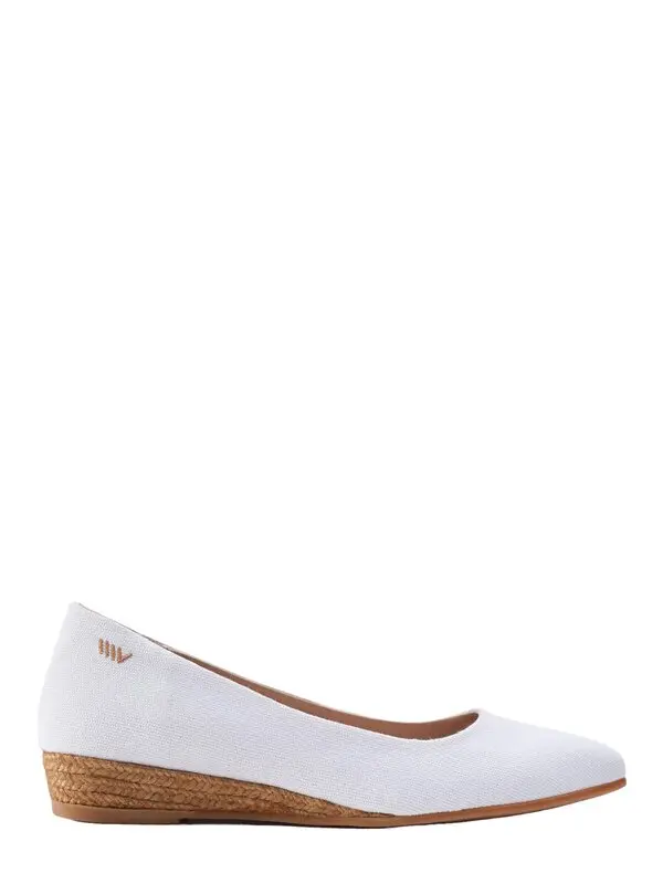 VISCATA Rubina Canvas Espadrille Flats - White