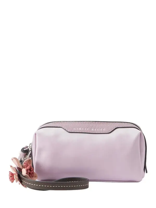 ANYA HINDMARCH Leather-trimmed Cosmetics Case - Purple