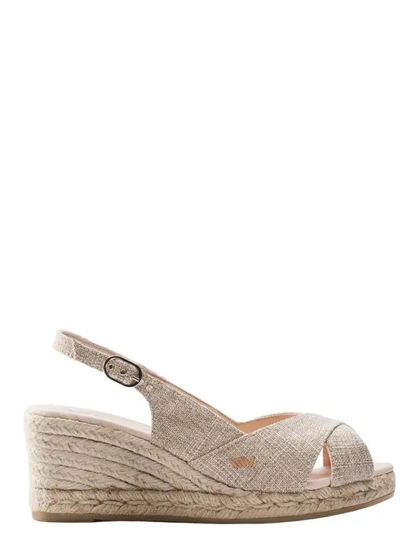 VISCATA Llansa Espadrille Wedge Sandals - Gold