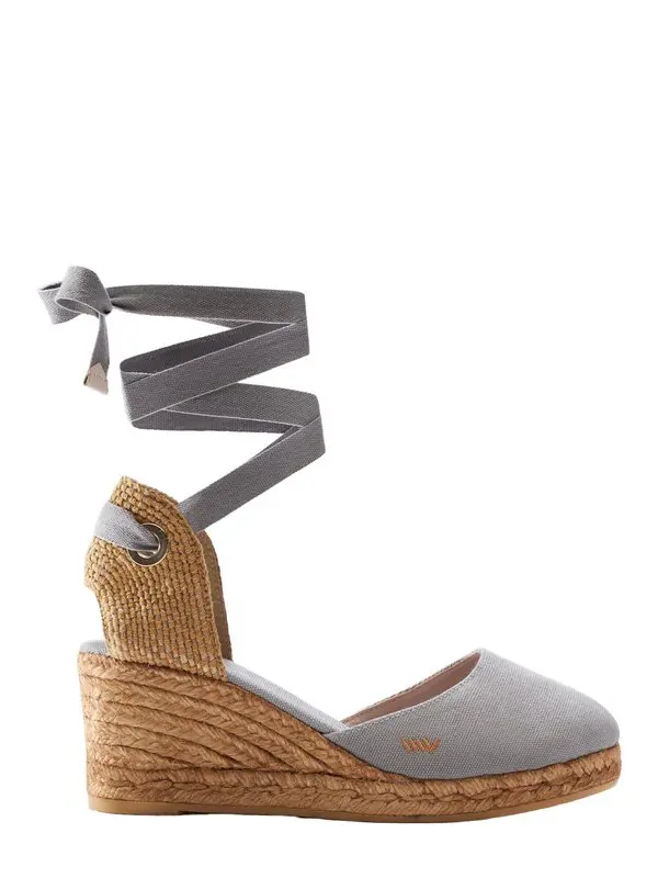 VISCATA Sagaro Canvas Espadrille Wedges - Ash Grey