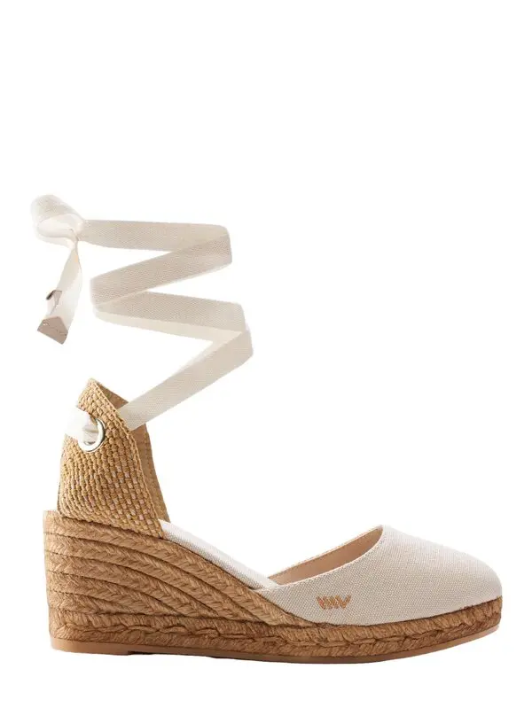 VISCATA Sagaro Canvas Espadrille Wedges - Beige