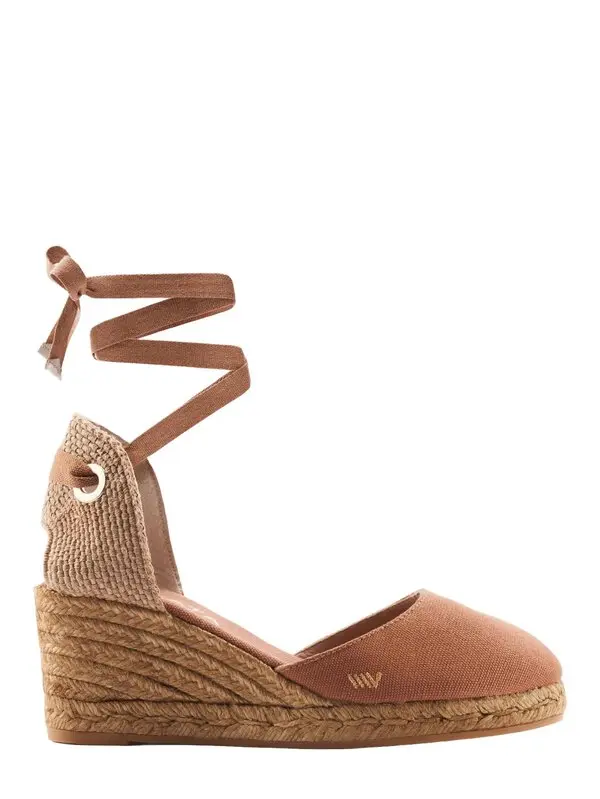 VISCATA Sagaro Canvas Espadrille Wedges - Brown
