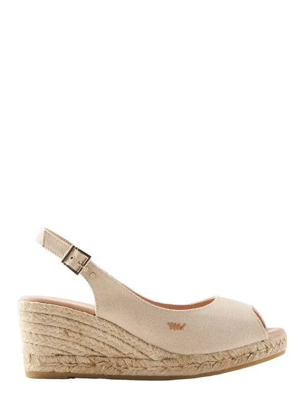 VISCATA Gavina Espadrille Sandal Wedges - Beige