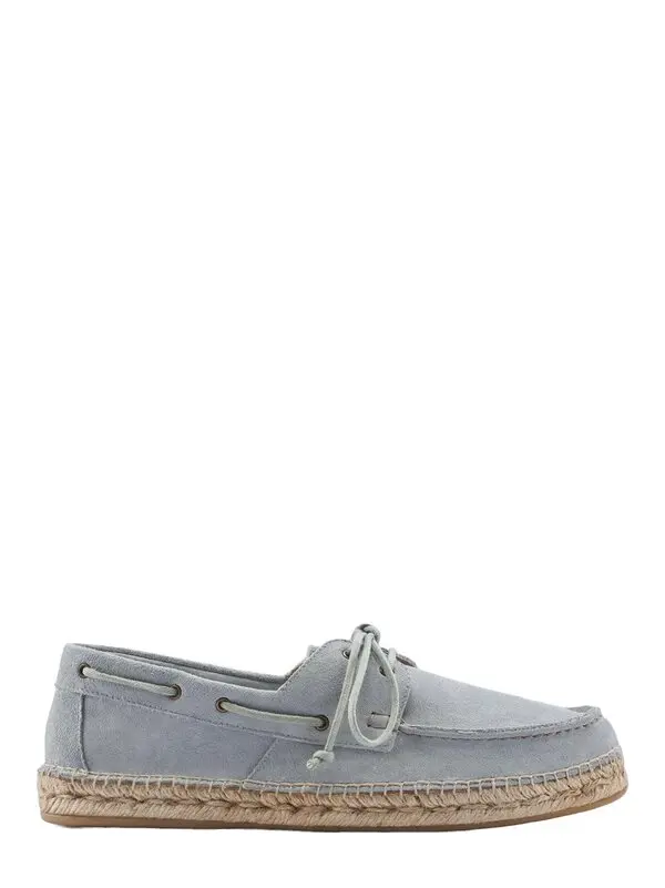 VISCATA Levant Suede Espadrille Boat Shoes - Ash Grey
