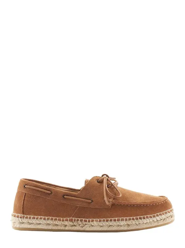 VISCATA Levant Suede Espadrille Boat Shoes - Camel