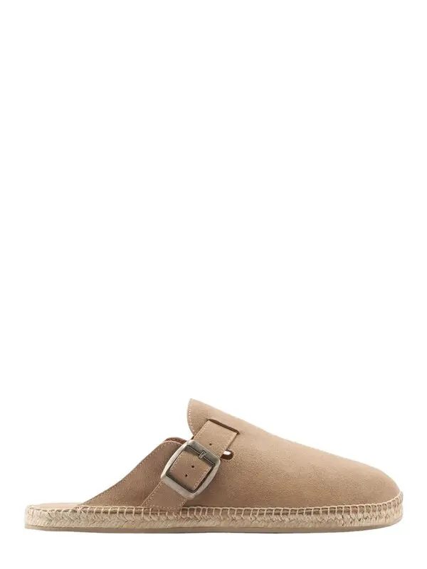 VISCATA Raco Suede Espadrille Clogs - Camel