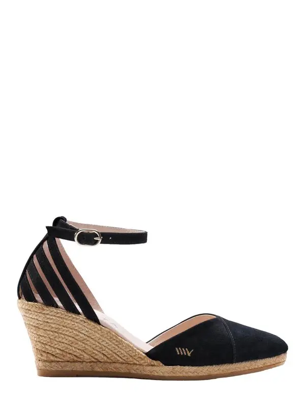 VISCATA Ullastret Suede Espadrille Wedges - Black