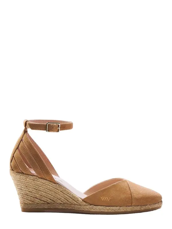 VISCATA Ullastret Suede Espadrille Wedges - Camel