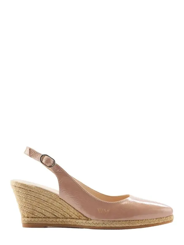 VISCATA Palomera Slingback Espadrille Wedges - Leather Pink