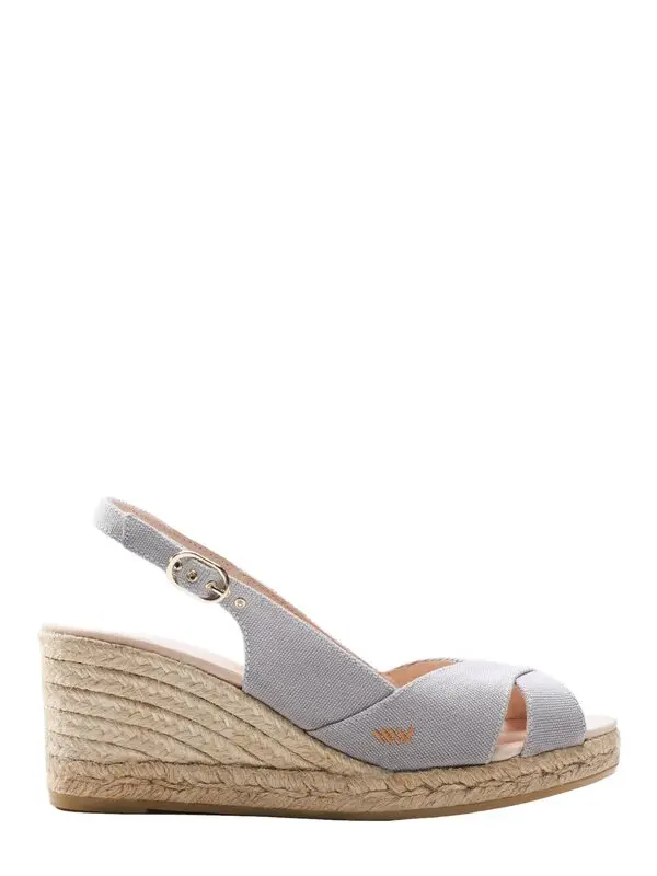 VISCATA Llansa Espadrille Wedge Sandals - Ash Grey