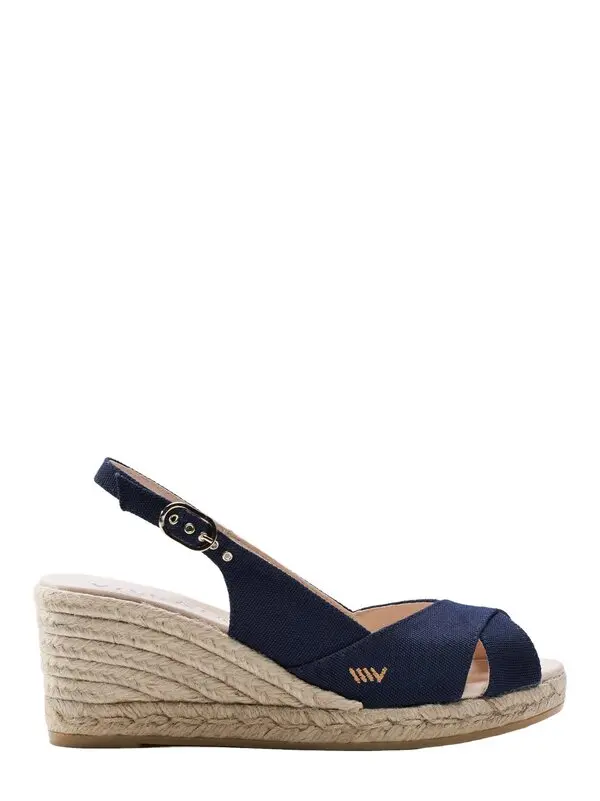VISCATA Llansa Espadrille Wedge Sandals - Navy Blue