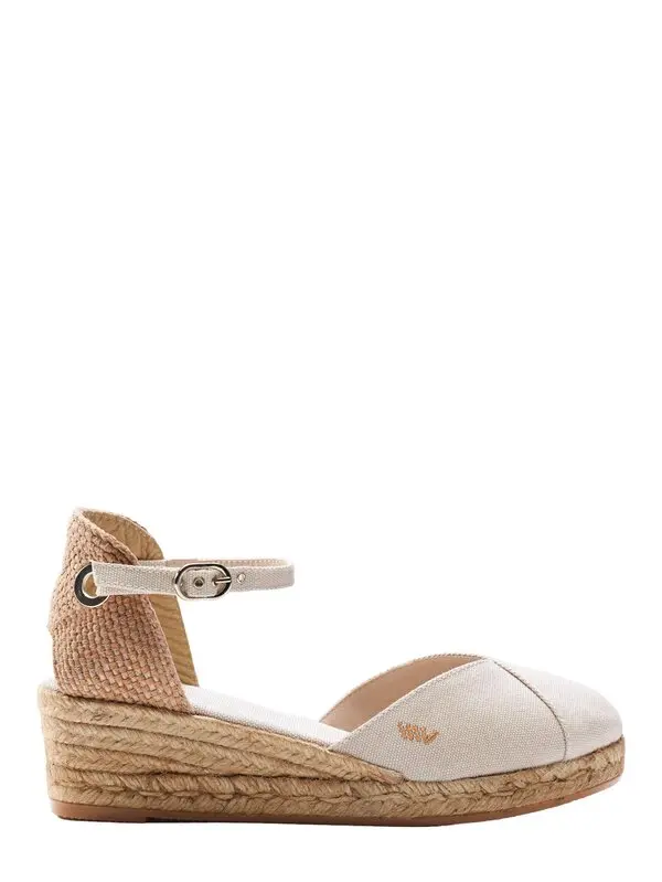 VISCATA Pubol Canvas Espadrille Wedges - Beige