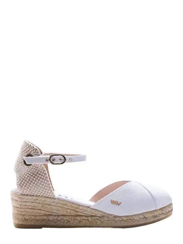 VISCATA Pubol Canvas Espadrille Wedges - White