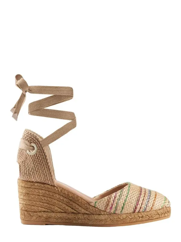 VISCATA Sagaro Raffia Espadrille Wedges - Multicolor