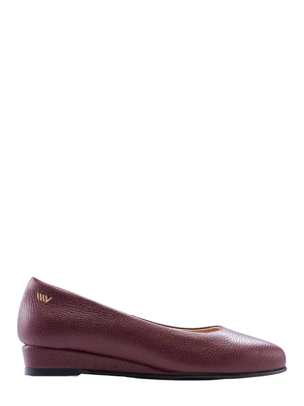 VISCATA Roma Premium Leather Flats - Burgundy Grain