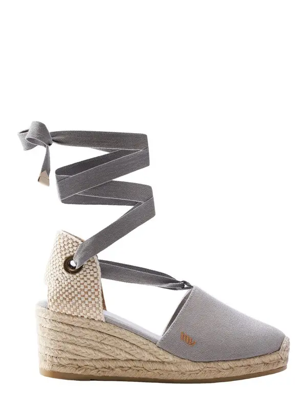 VISCATA Escala Canvas Espadrille Wedges - Ash Grey