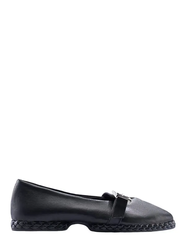 VISCATA Rimini Leather Mary Jane Flat - Black