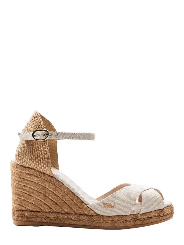 VISCATA Aiguablava Canvas Espadrille Wedge Sandals - Beige