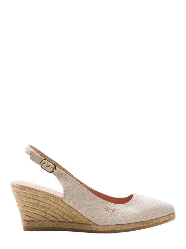 VISCATA Palomera Canvas Espadrille Wedges - Beige