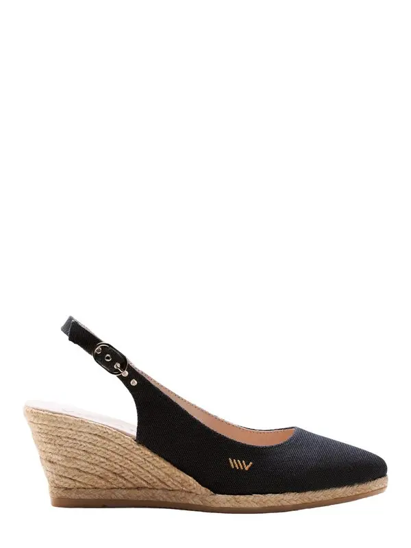 VISCATA Palomera Canvas Espadrille Wedges - Black