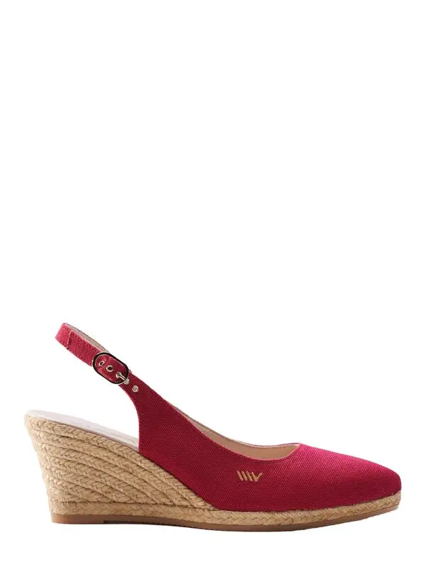 VISCATA Palomera Canvas Espadrille Wedges - Cherry