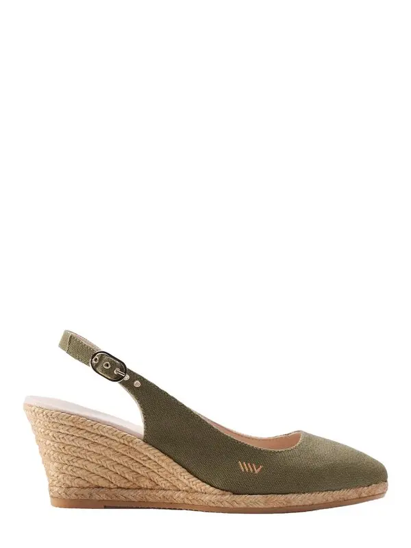 VISCATA Palomera Canvas Espadrille Wedges - Olive