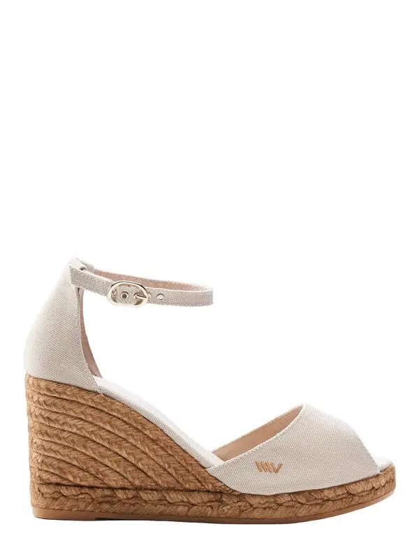 VISCATA Aiguafreda Canvas Espadrille Wedge Sandals - Beige