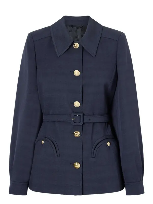 BLAZÉ MILANO Genesis Paint Belted Woven Jacket - Blue