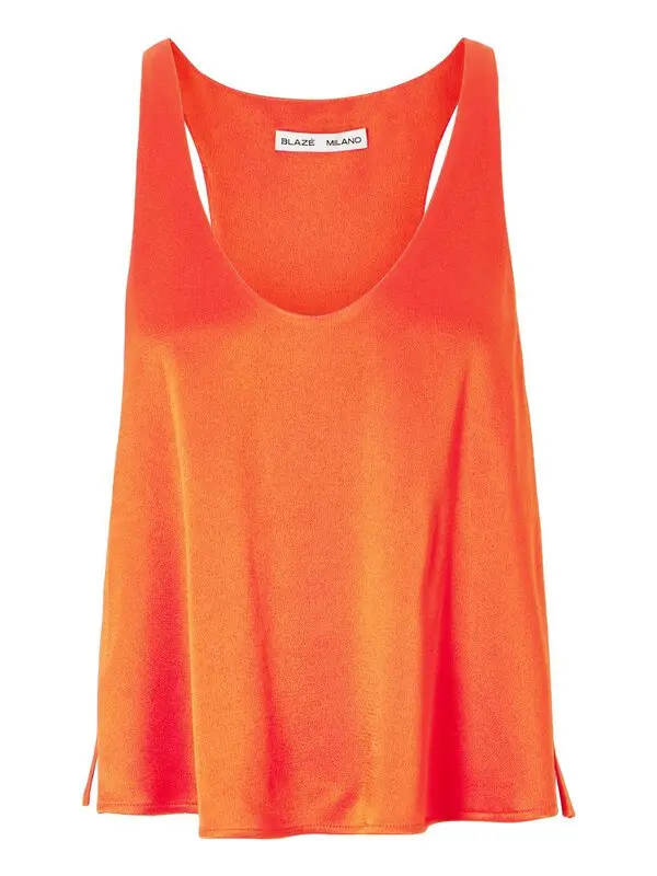 BLAZÉ MILANO Novalis Merens Satin-crepe Tank - Red