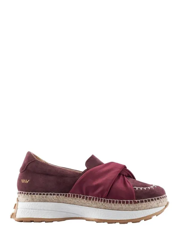 VISCATA Giverola Suede Espadrille Sneakers - Burgundy