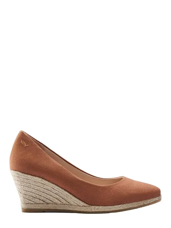 VISCATA Roses U-cut Espadrille Wedges - Brown