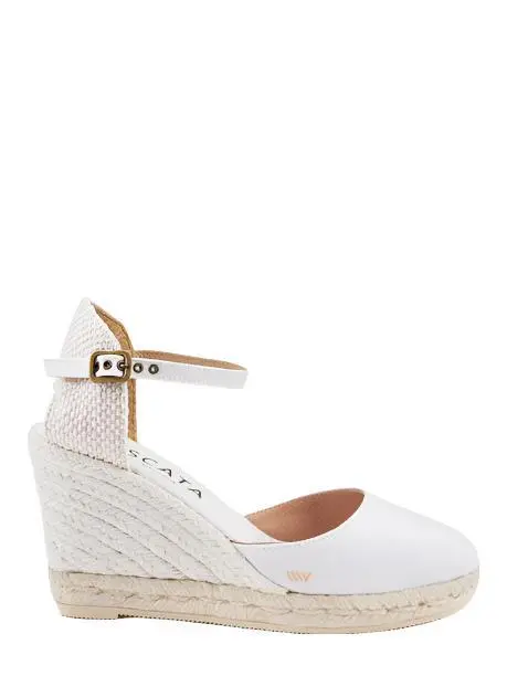 VISCATA Satuna Canvas Espadrille Wedges - All White