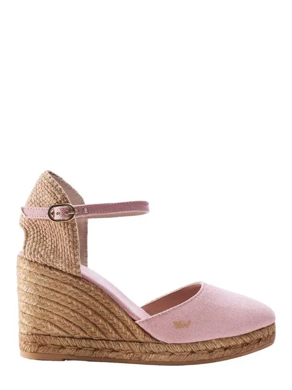 VISCATA Satuna Canvas Espadrille Wedges - Pink