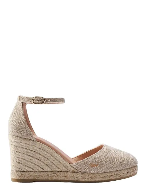 VISCATA Premium Fabrics Espadrille Wedges - Gold