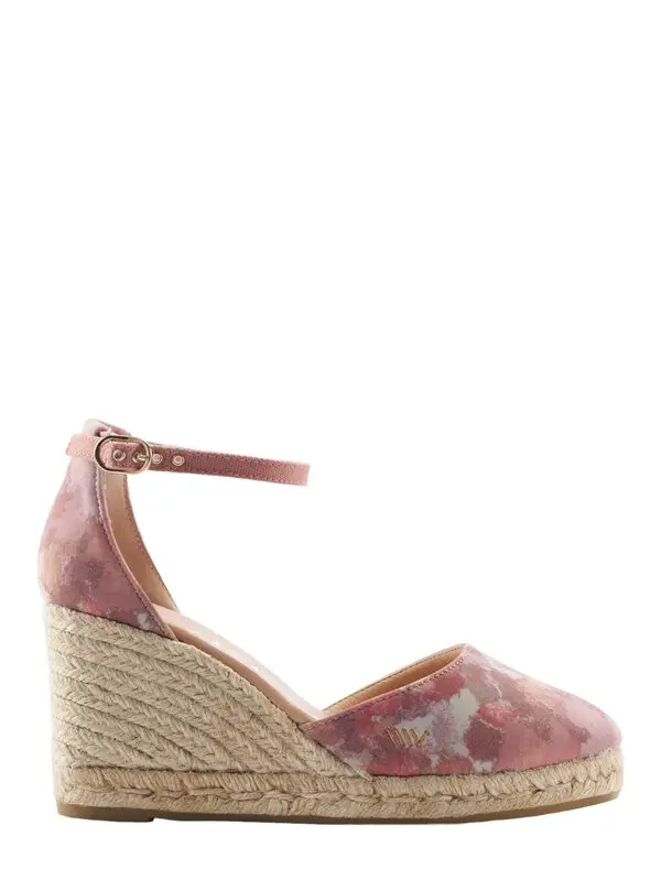 VISCATA Premium Fabrics Espadrille Wedges - Lycra Pink
