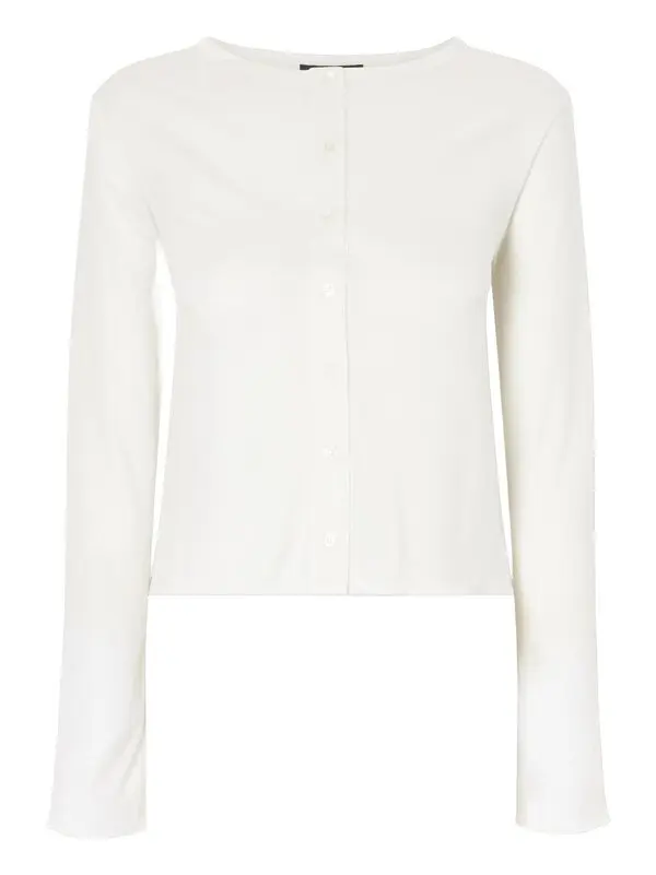 THE PARK Hazel Semi-sheer Lyocell Cardigan - White