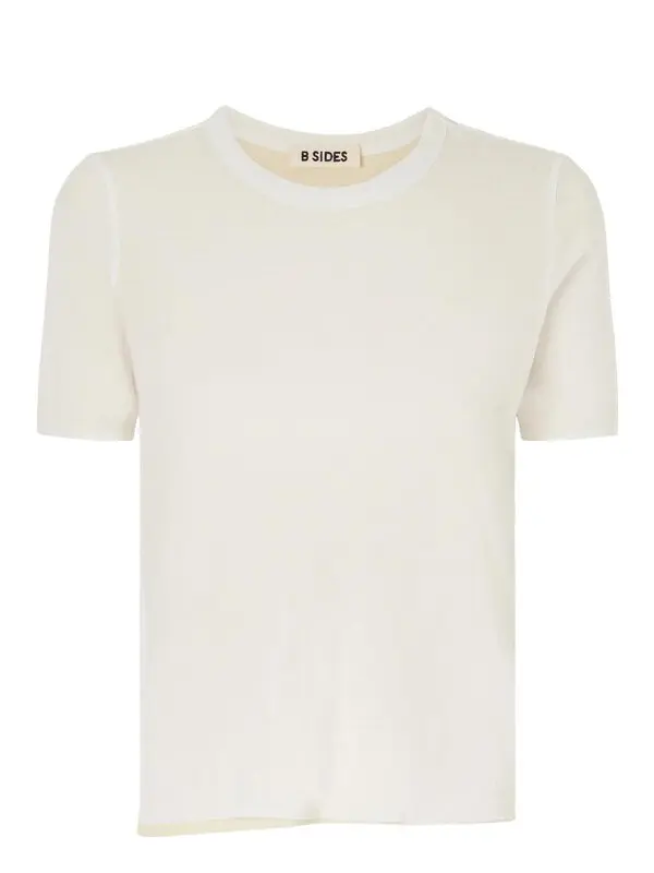 B Sides Reversible Ribbed-knit Cotton-crepe T-shirt - White