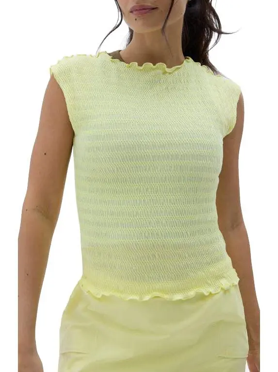HALFDAYS Ynes Smocked Top - Limoncello/pear Sorbet