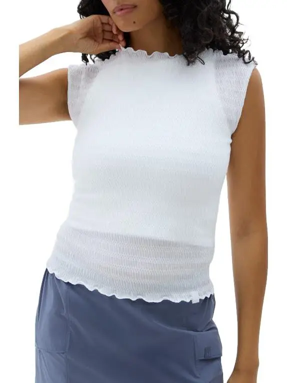 HALFDAYS Ynes Smocked Top - White