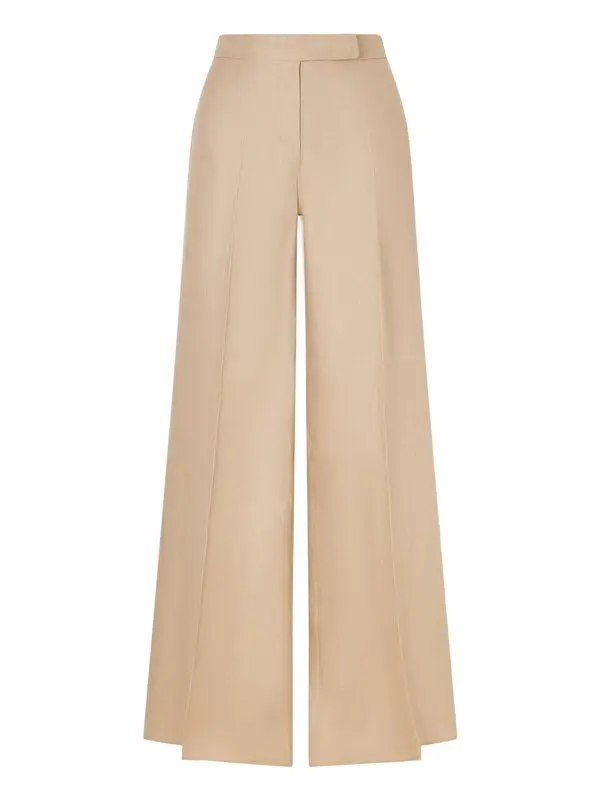 Max Mara Big Linen Wide-leg Pants - Sand
