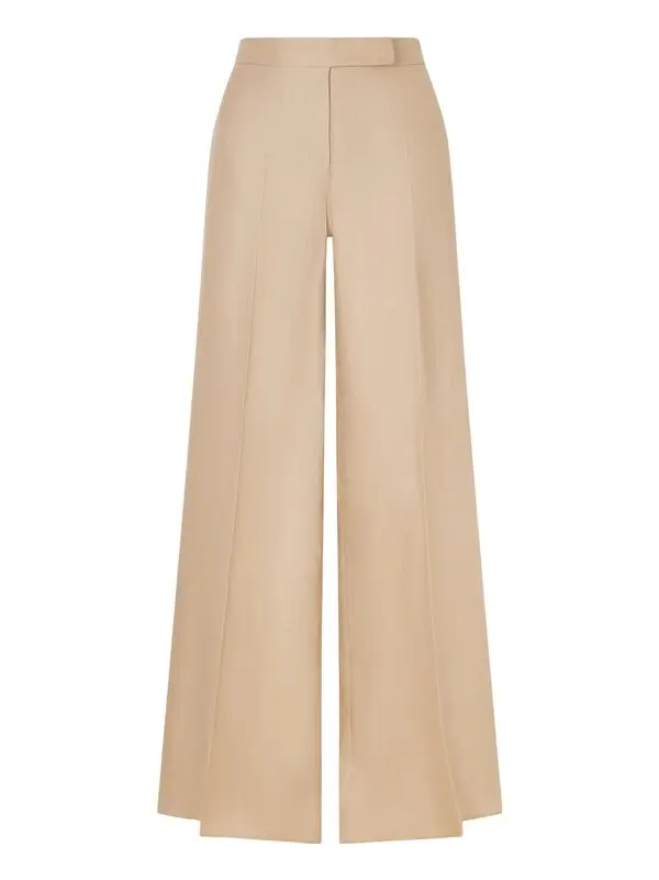 Max Mara Big Linen Wide-leg Pants - Sand
